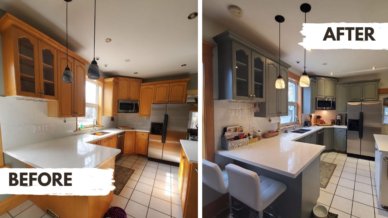 Painted Kitchen Cabinets Before And After Pictures